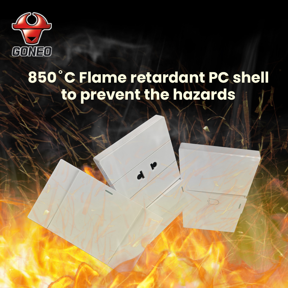 GONEO 2 Gang 3 Way Snap Switch 16A with Noctilucent Strip, Fire ...