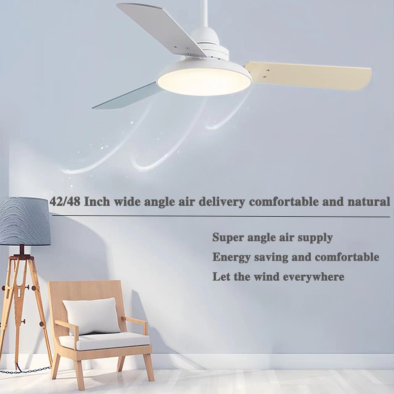 Nordic Ceiling Fan Light 3 Blades Modern Fan With Lights Tri Color ...