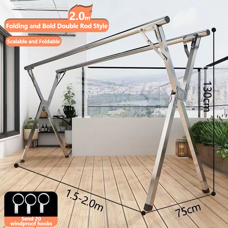 Hanger Stand Stainless Sampayan Foldable Clothes Drying Rack Laundry ...