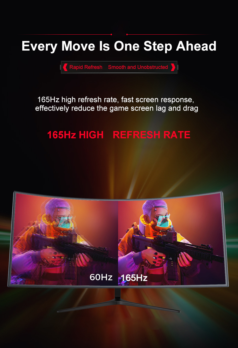 Expose Gaming Monitor curved 24 Inch Monitor 144HZ PC Monitor 27 Inch ...