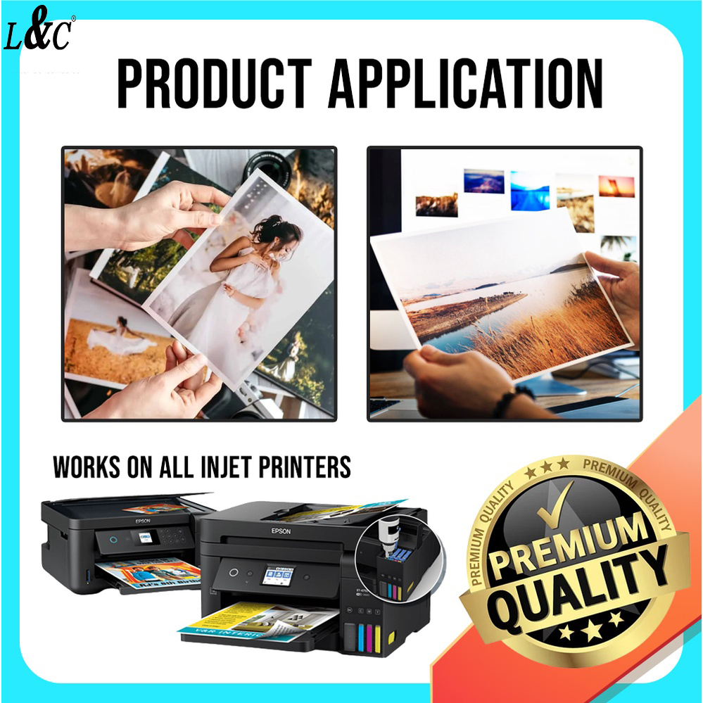 L&C Photo Paper 260gsm RC Photo Paper Glossy A4 5R 4R 3R Size Resin ...