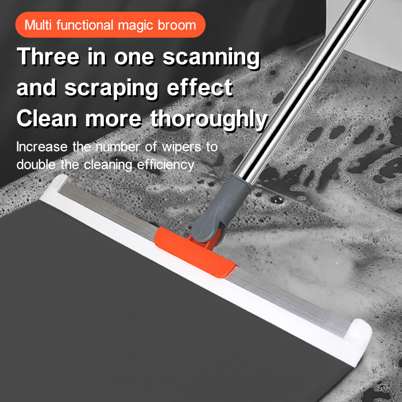 Soft silicone magic broom squeegee Dual-purpose water squeegee and mop ...