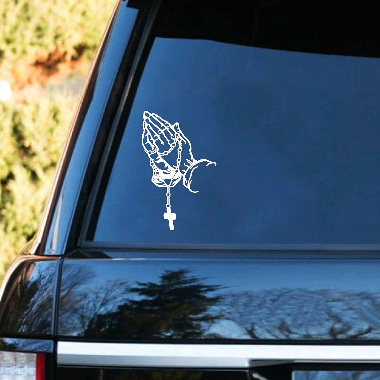 Praying Hands With Rosary Sticker Decals Religious Christian Vinyl ...