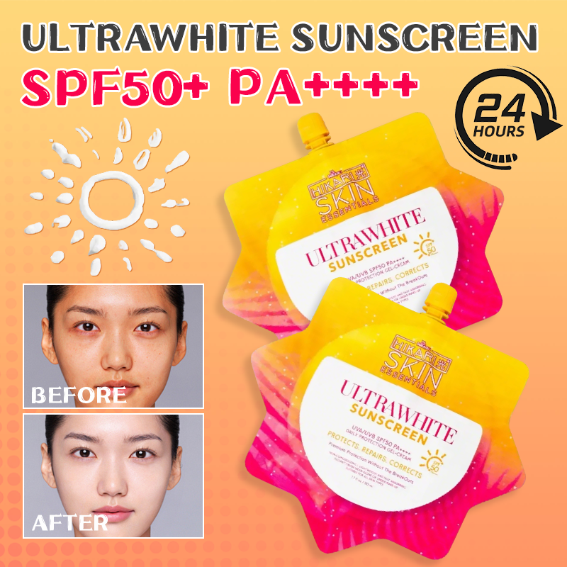 HIKARI ULTRA WHITE SUNSCREEN SPF 50++++ WHITENING GLASS SKIN CREAM GEL ...
