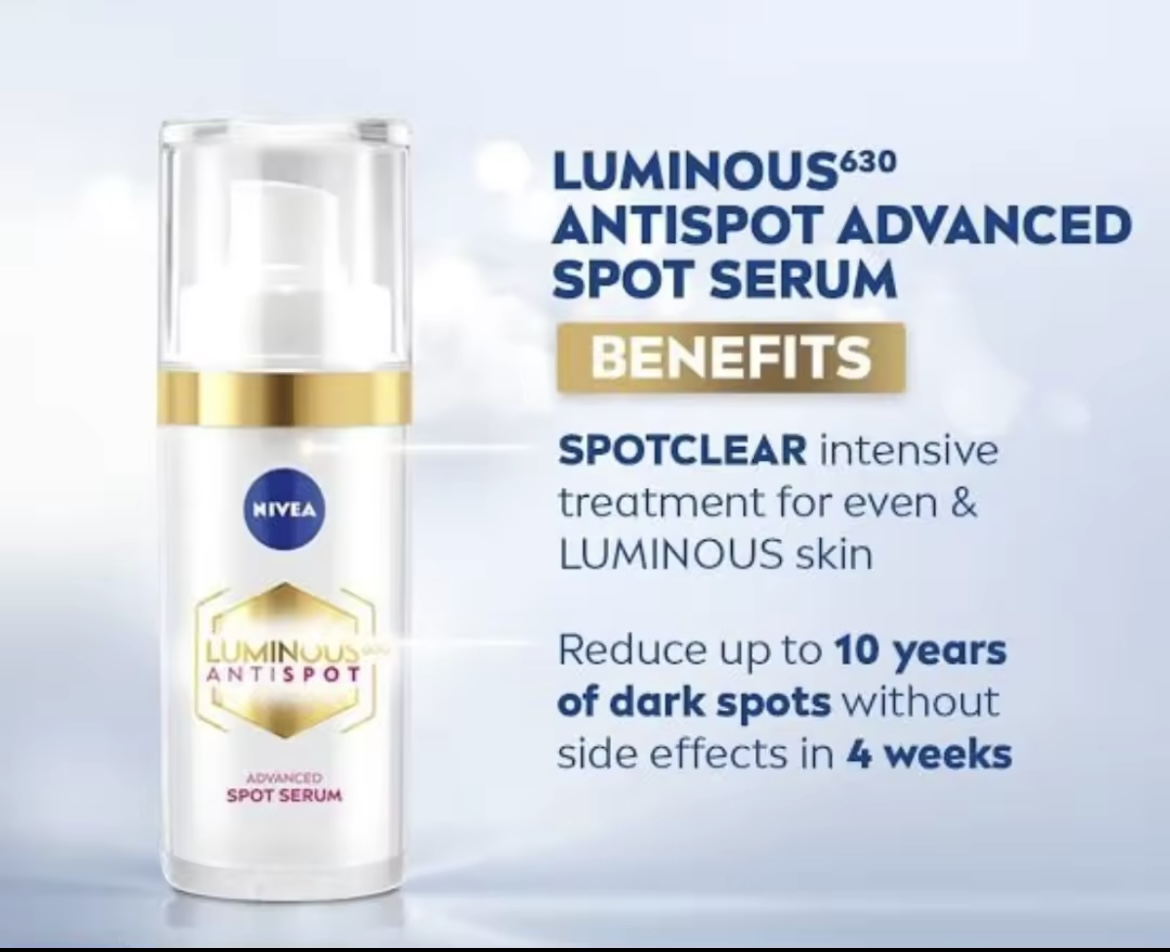 NIVEA Face Care Luminous 630 Antispot Advance Serum, Dark Spot Remover ...