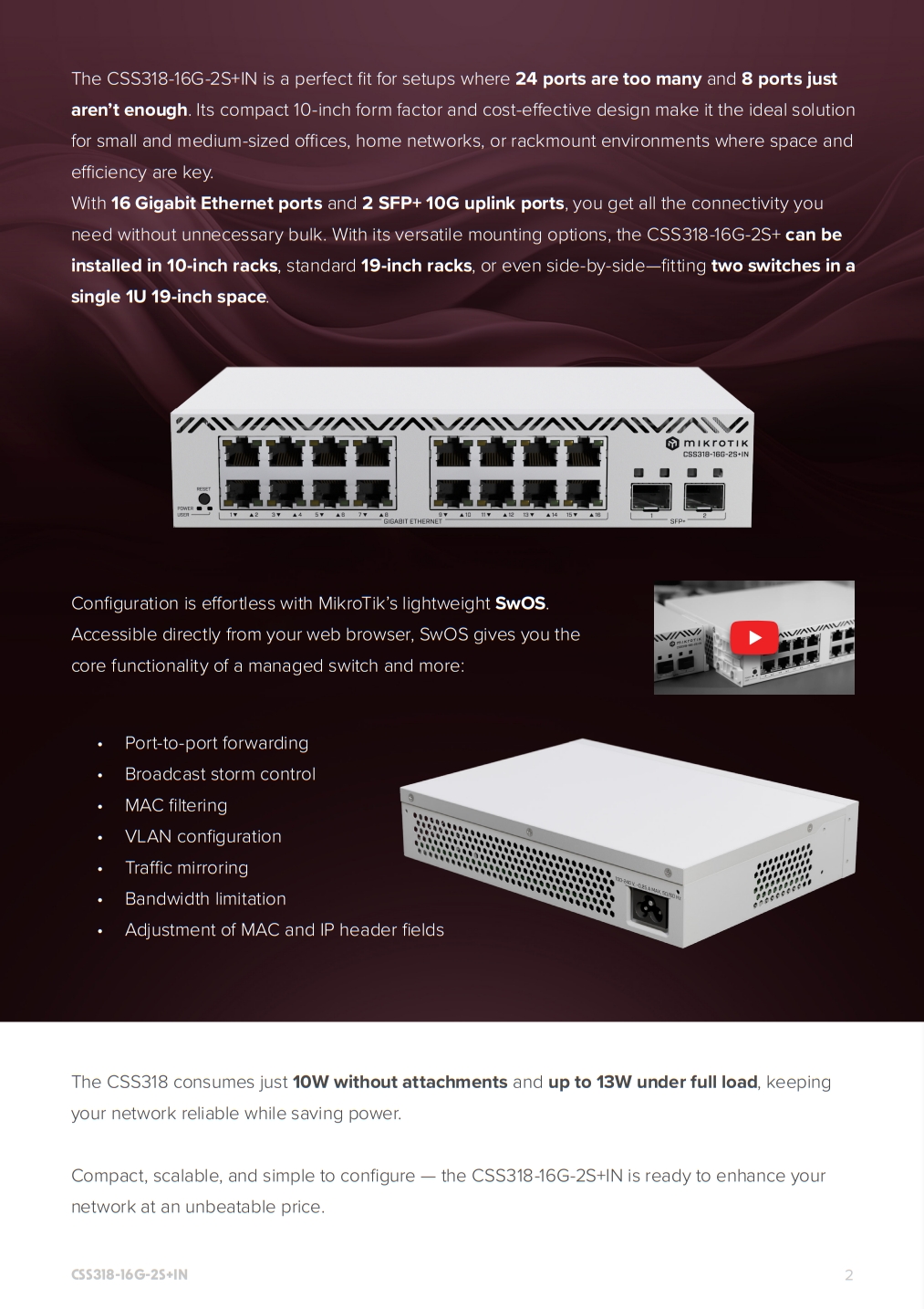 [NEW] MikroTik CSS318-16G-2S+IN - Smart Switch with (16) Gigabit RJ45 ...