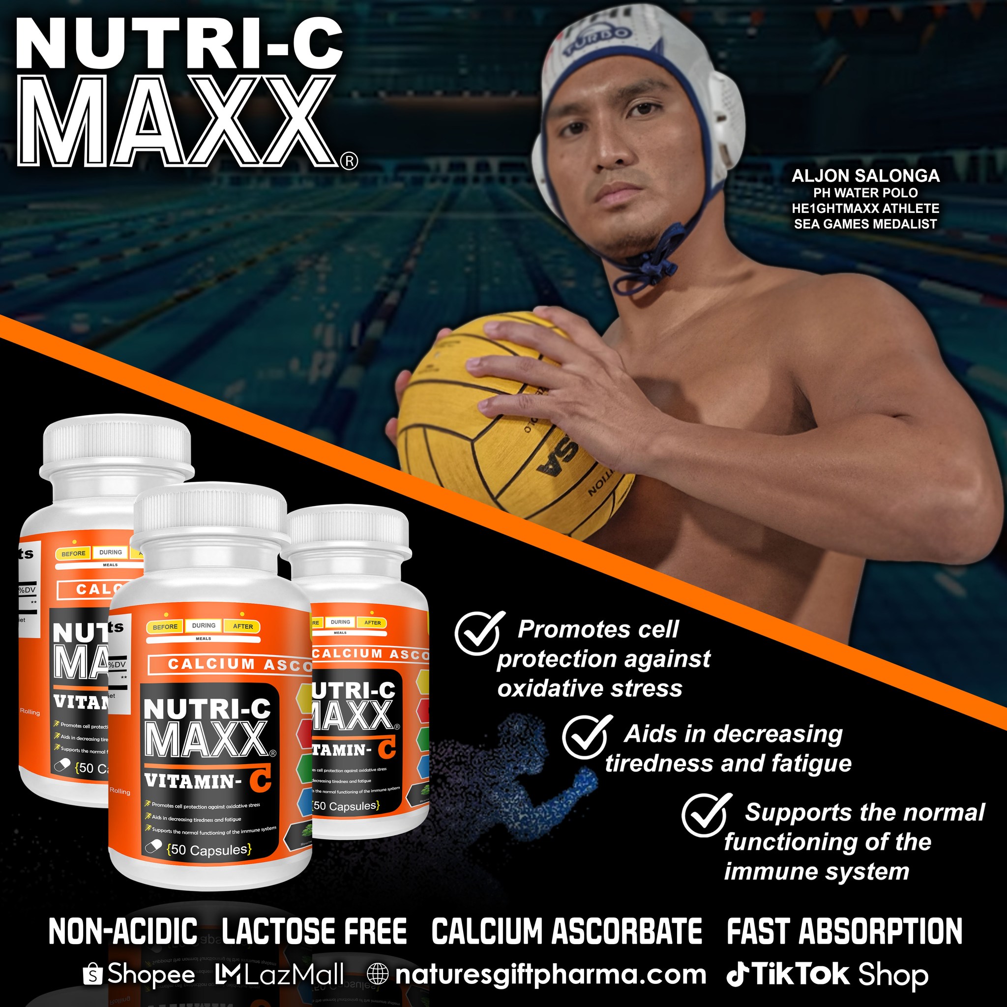 Vitamin C Nutri-C Maxx Capsules Total Vitamin C Calcium Ascorbate Non ...