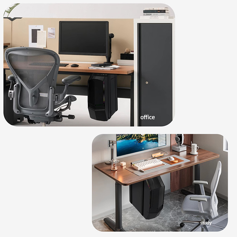 Under-Desk Adjustable PC Stand Computer Case Carrier PC Case Holder ...