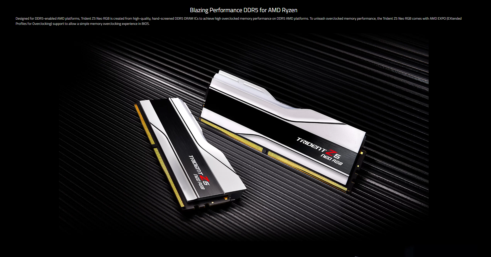 Itw | G.Skill DDR5 RAM 48GB (2x24GB) 6000MT/s Trident Z5 NEO RGB AMD EXPO(F5-6000J4048F24GX2 ...