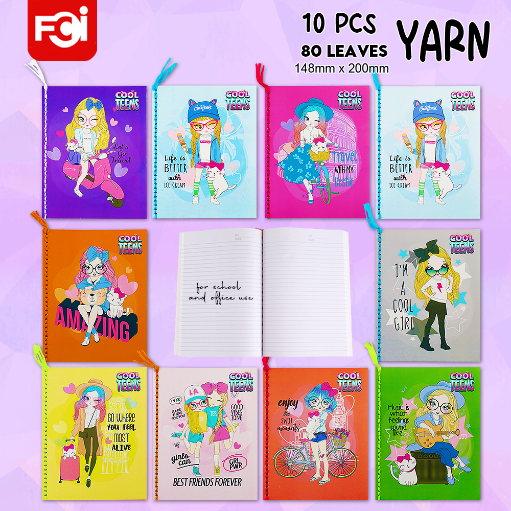 FCI Spiral Notebooks (w/YARN) New Floral/Moto Extreme Designs 80 ...