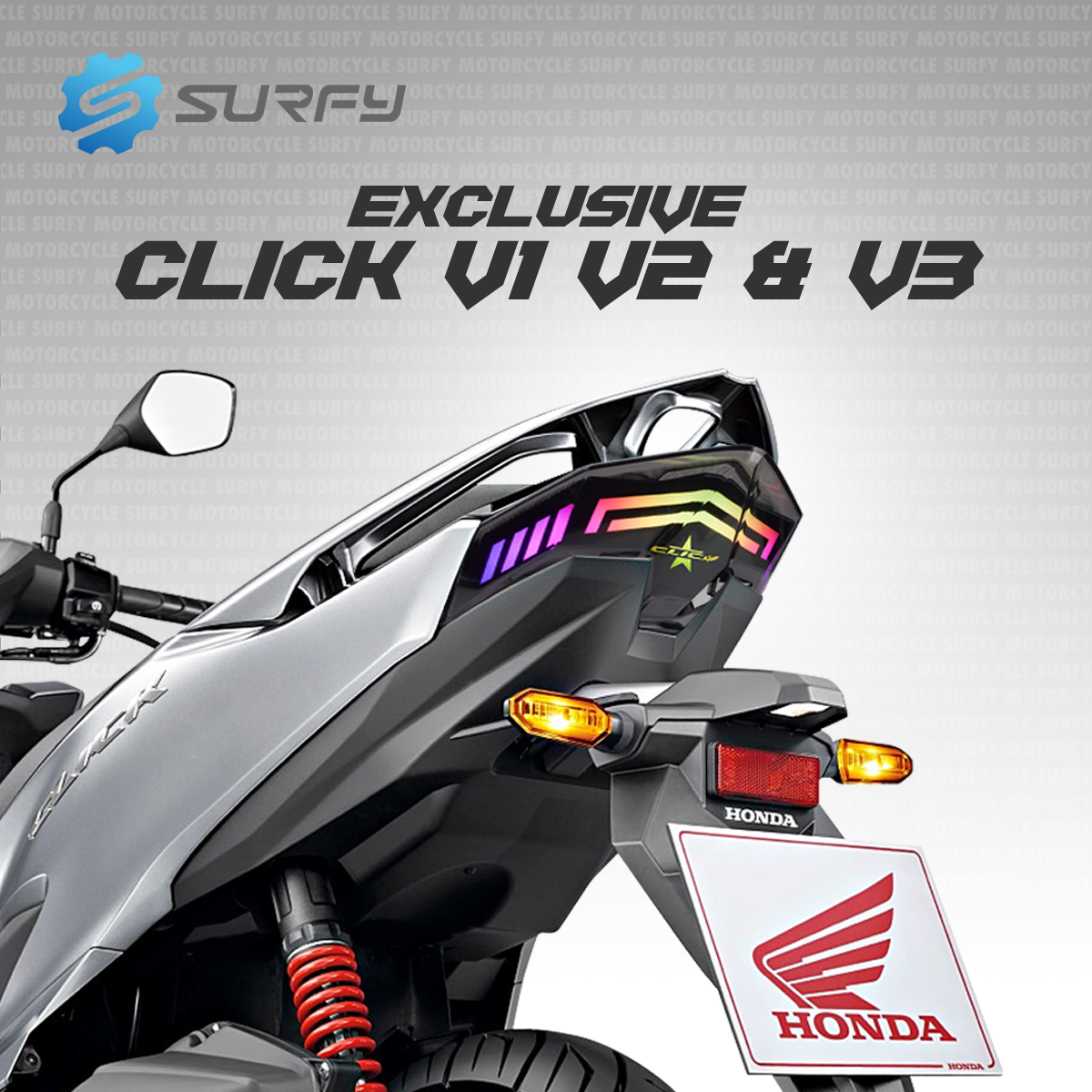 Honda Click 125/150 v3 v4 LED Tail Light Premium Star RGB Design Smoke ...