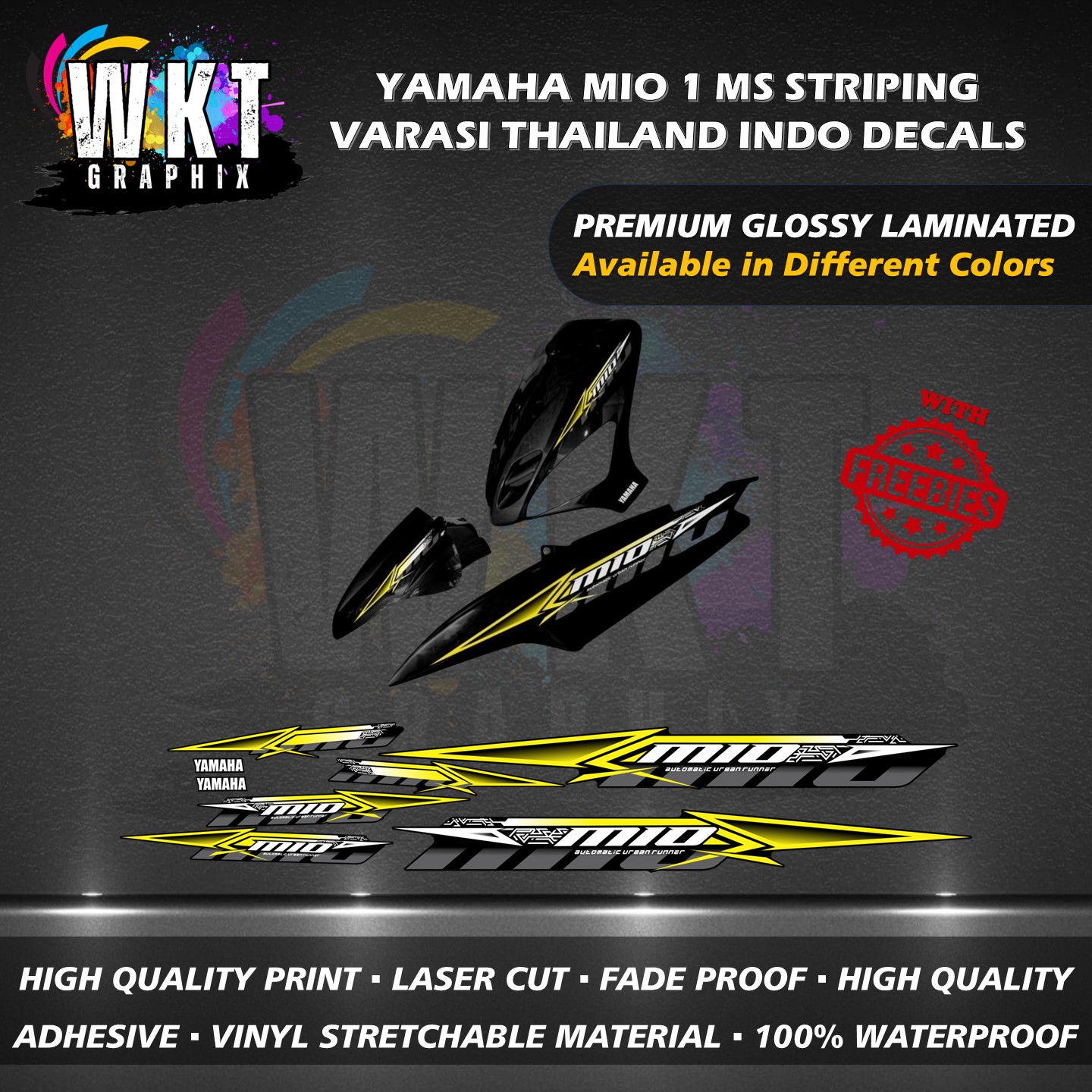 YAMAHA MIO 1 MS STRIPING VARASI INDO DECALS STICKER (WATERPROOF ...
