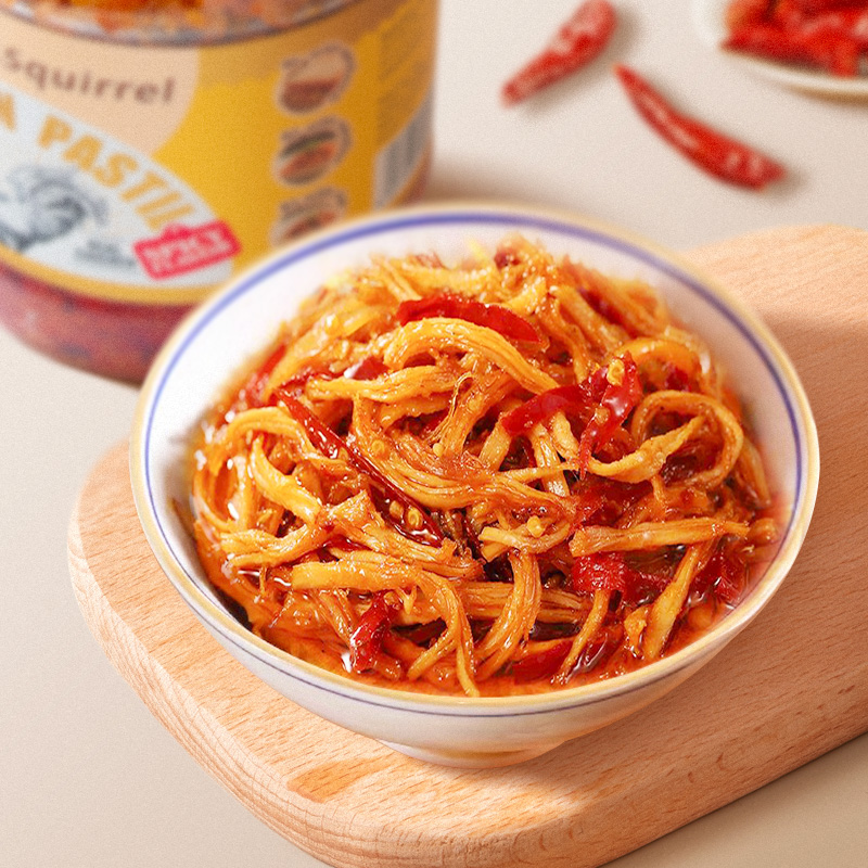 Mr.Squirrel 220g Spicy Chicken Pastil Halal Food Pastil Canned Chicken ...