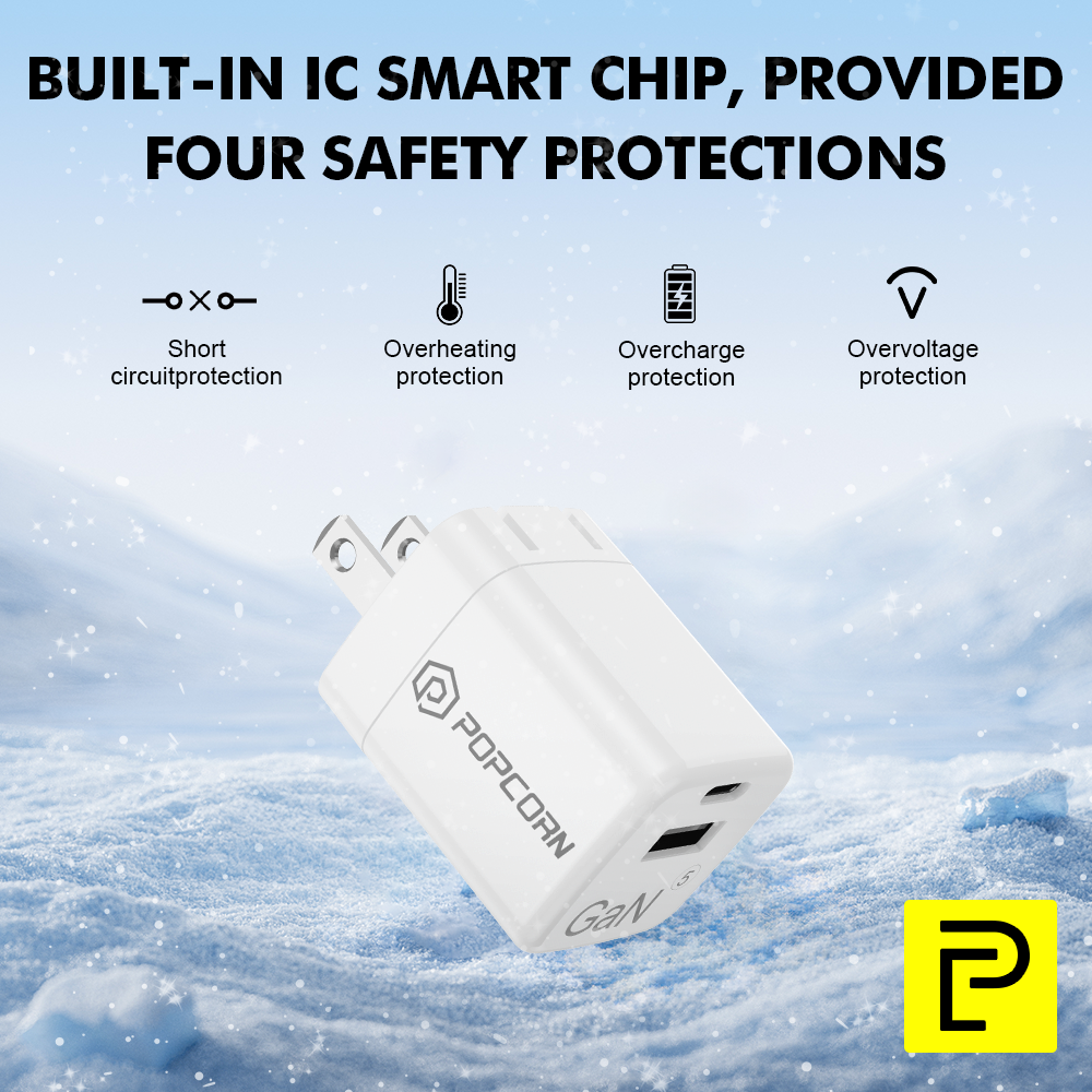 Popcorn GaN 20W Charger PD Fast USB Type C Charger USB C PD3.0 Quick ...
