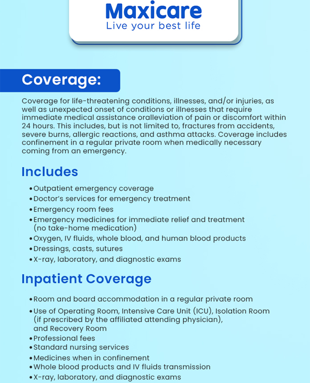 Maxicare LifesavER+ - Emergency coverage leading to confinement throughout Maxicare partner ...