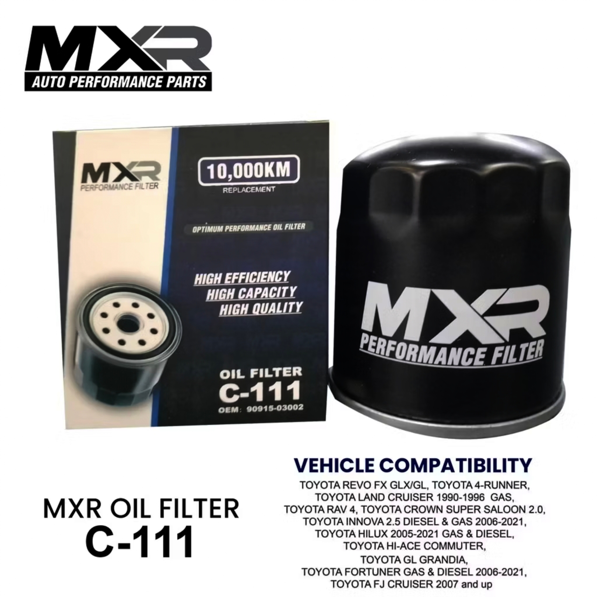 MXR OIL FILTER c-111 Toyota Hilux Revo/ Fortuner 2016up/ Innova 2016up ...