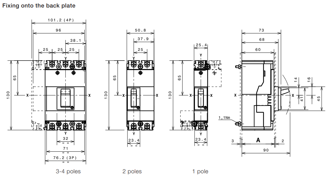 ABB SACE FORMULA Moulded Case Circuit Breaker A1N 125 TMF 16AT-125AT 3P ...