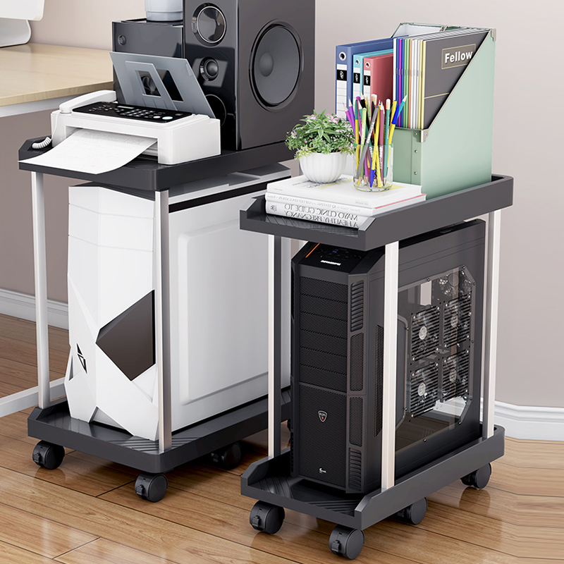 2 Layers CPU Stand Heavy Duty Holder Storage Base Rack Mobile Desktop ...