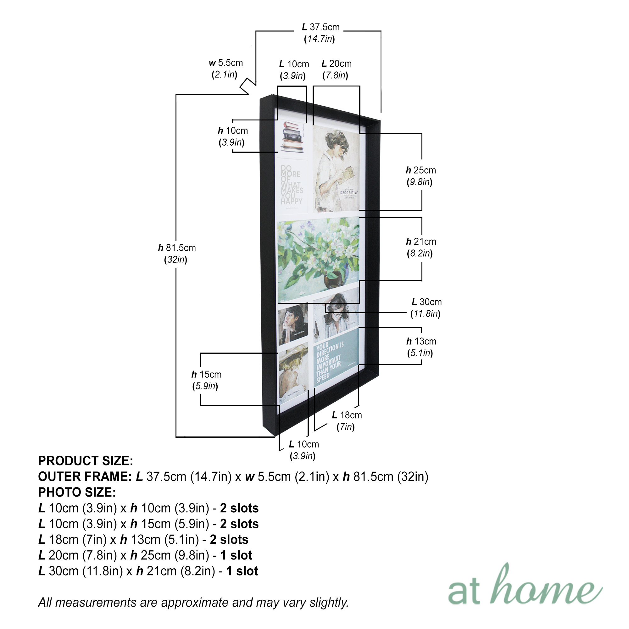 At Home Selena Modern Family Picture Collage Frame Border Photo Display ...