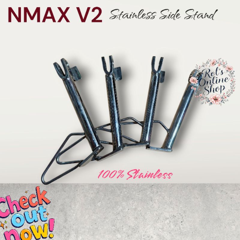 Nmax V2 Stainless Side Stand Heavy Duty Stainless 304 | Shopee Malaysia