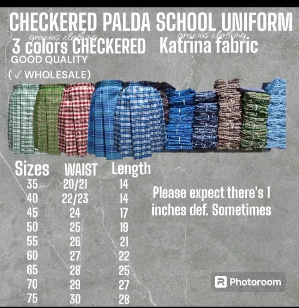 CHECKERED PALDA SCHOOL UNIFORM/ 3 COLORS PALDA/PLEATED SKIRT UNIFORM ...