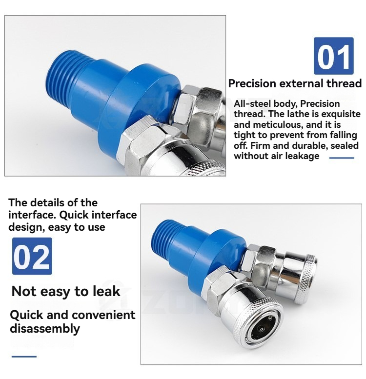 Air Compressor Connector Pneumatic Fitting 2/3 Way Quick Connect Multi ...