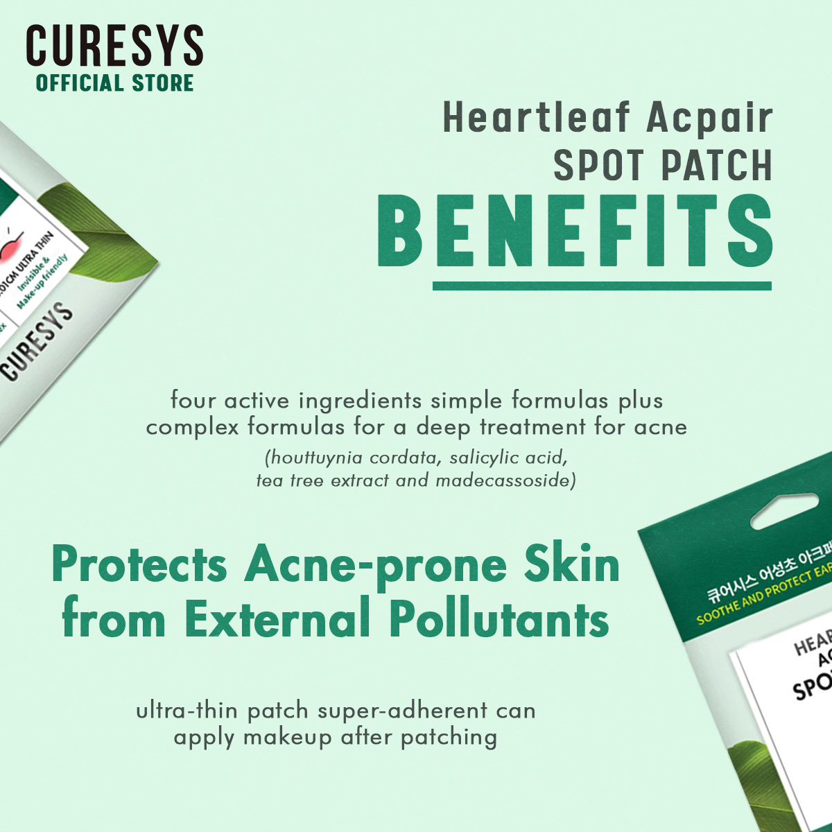 Curesys Heartleaf Acpair Pimple Patch (SPOT WITHOUT PUS) | Shopee Malaysia