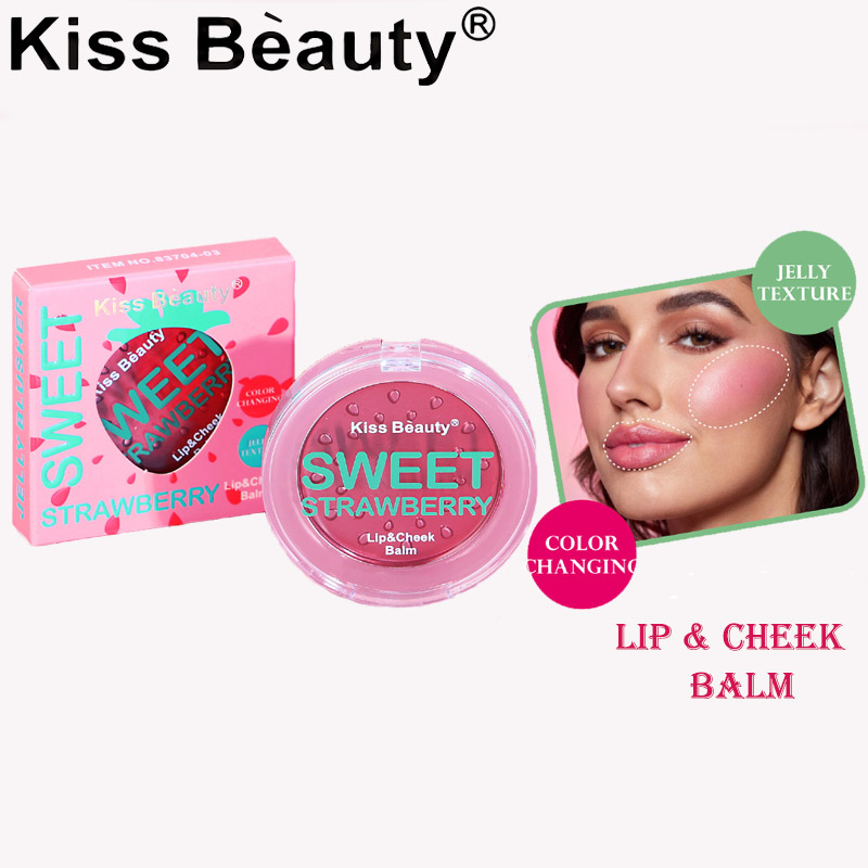 Kiss Beauty Sweet Strawberry Lip & Cheek Balm - Temperature-Activated Color | Shopee Malaysia