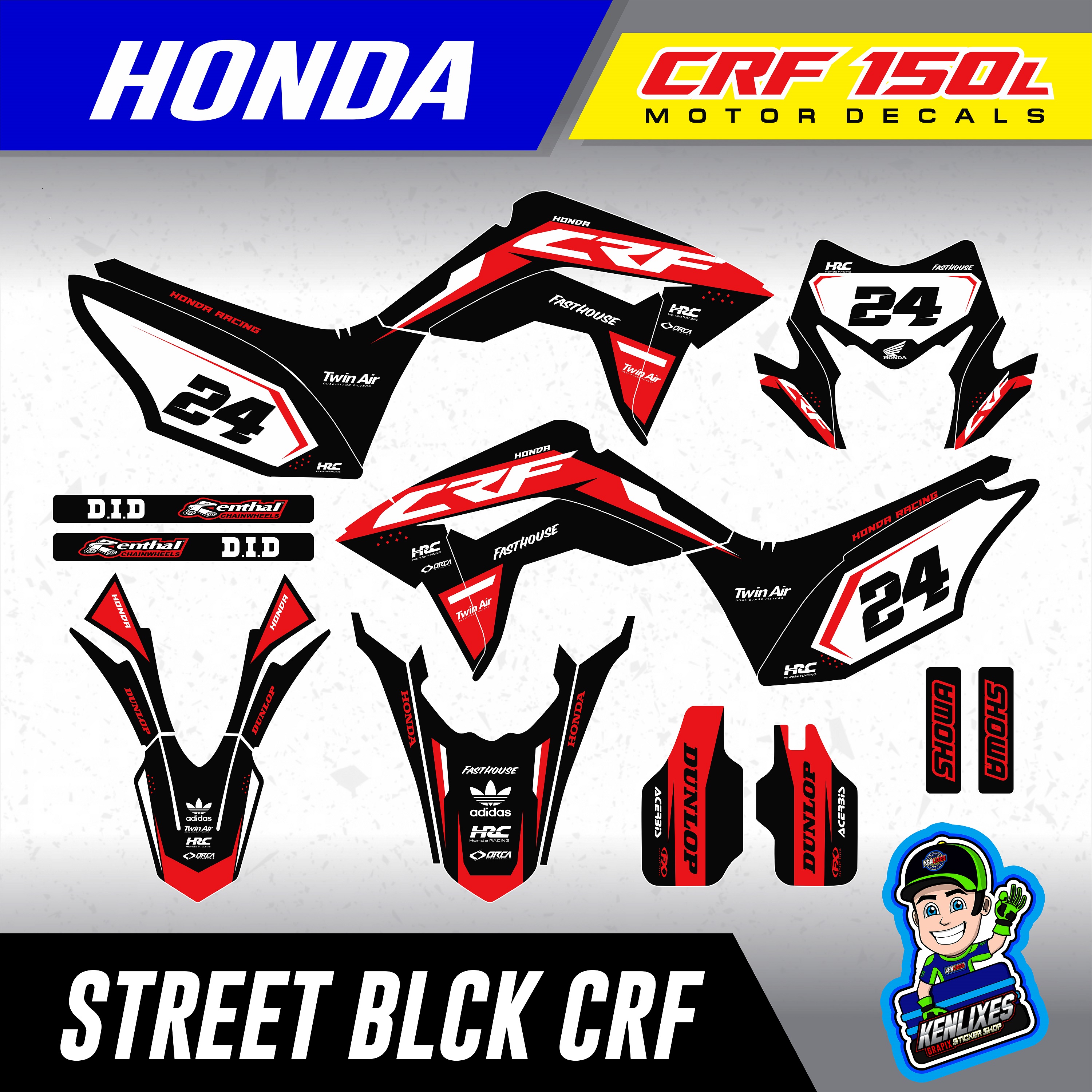 Honda CRF 150 Full Body Sticker Motorcycle Decals Street Edition ...