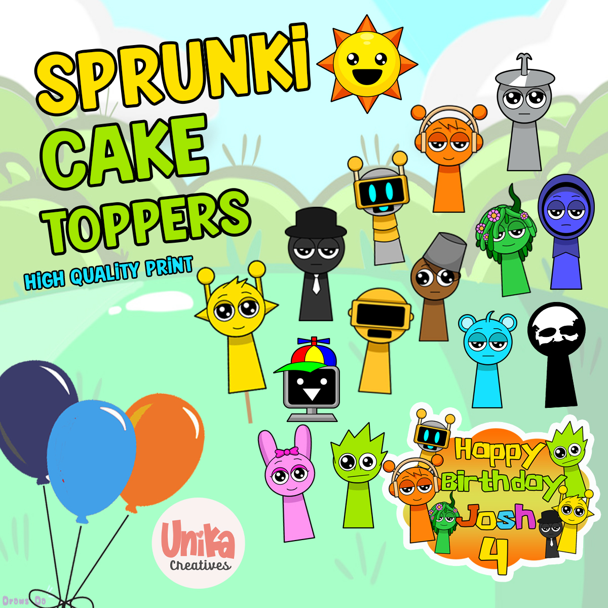 Customized Sprunki Cake Toppers | Shopee Malaysia