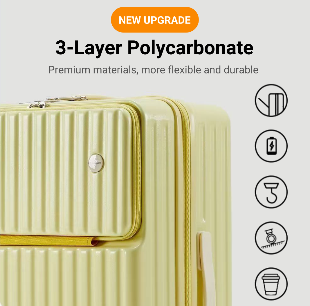 AVIVA Laptop Cabin Luggage Travel Bag 2/3 Front Opening With USB TypeC ...