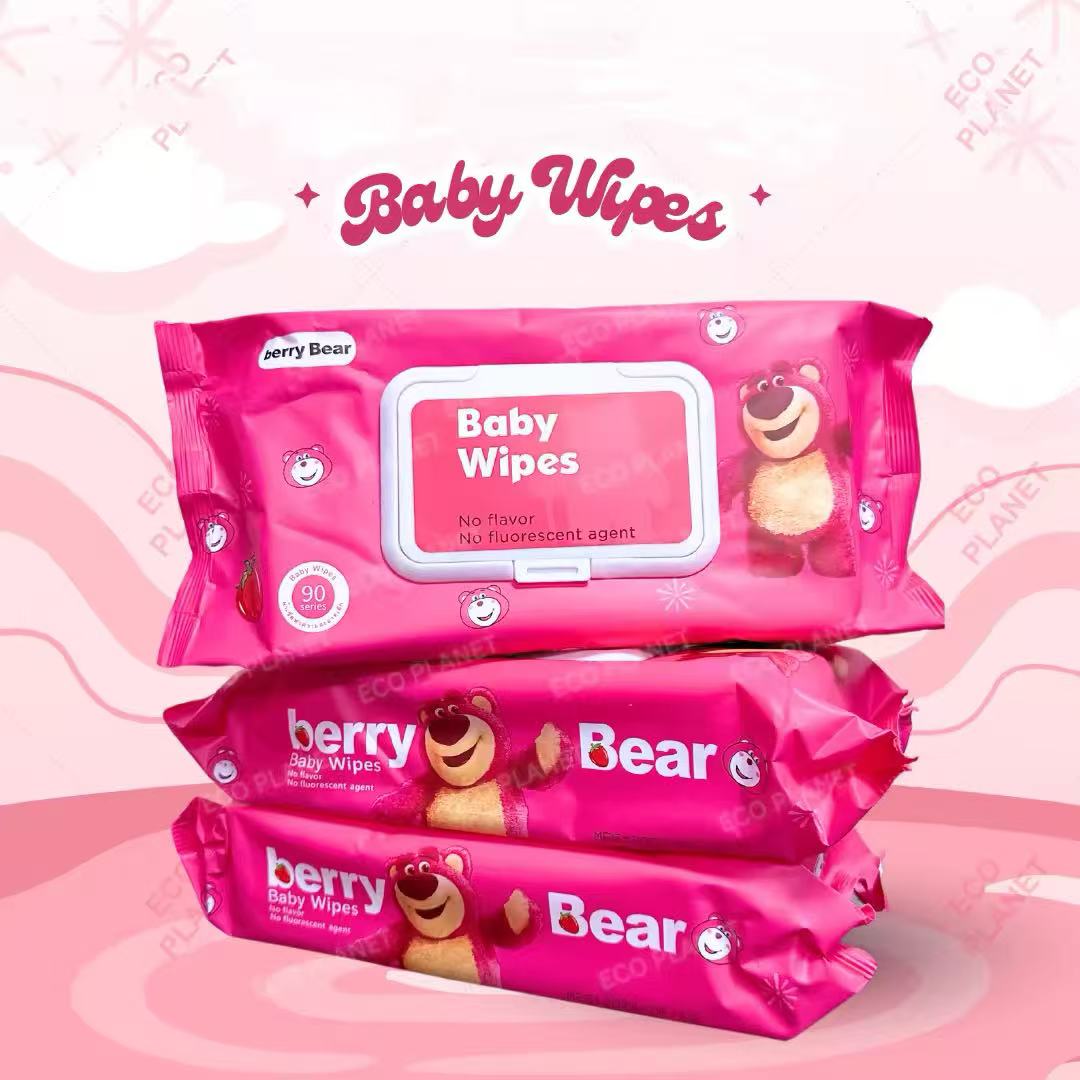 Strawberry Bear Wipes 80 Sheets Per Pack For Kids Wet Wipes(Non ...