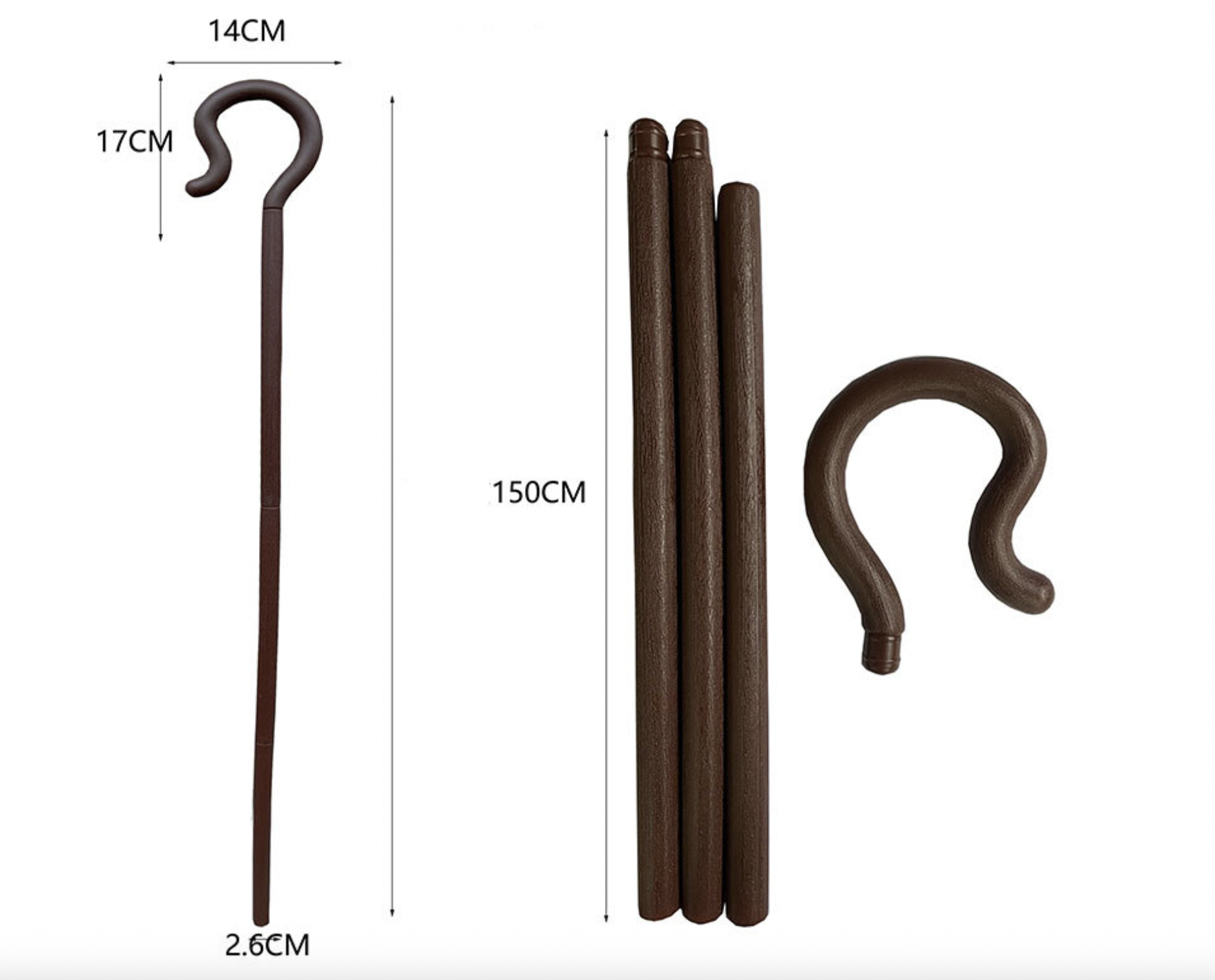 Shepherd Staff for Kids Adults Roleplay Bible Character Cosplay Book ...