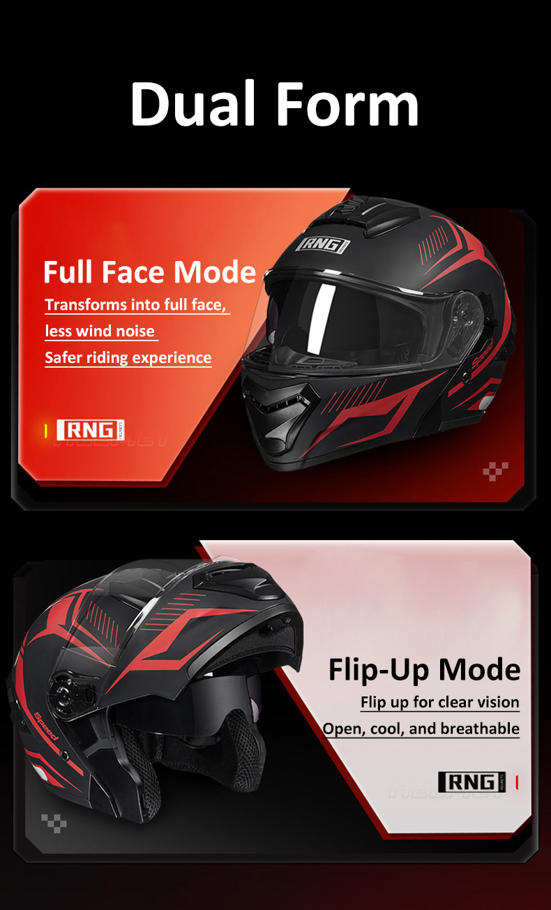 Anak Removable Abs Material Dual Visor Modular Helmet For Motorcycle ...