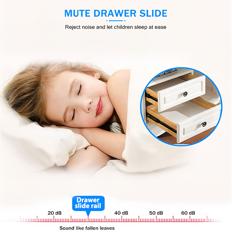 2pcs Drawer Slide Soft Close Keyboard Drawer Slide For Desk Drawer Rail Heavy Duty Drawer Guide