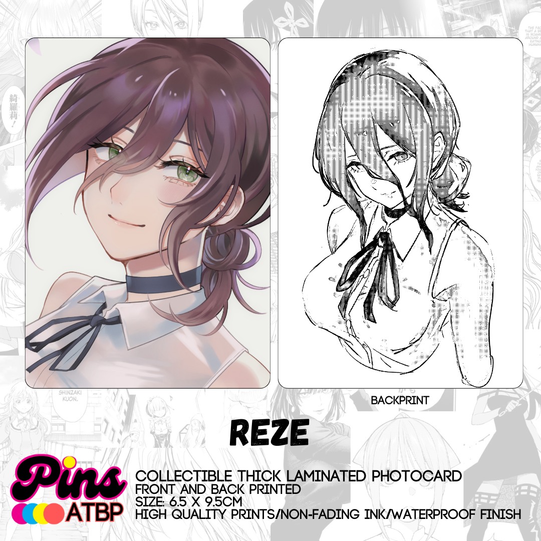 Reze Chainsaw Man Anime Collectible Photocard Button Pin Keychain ...