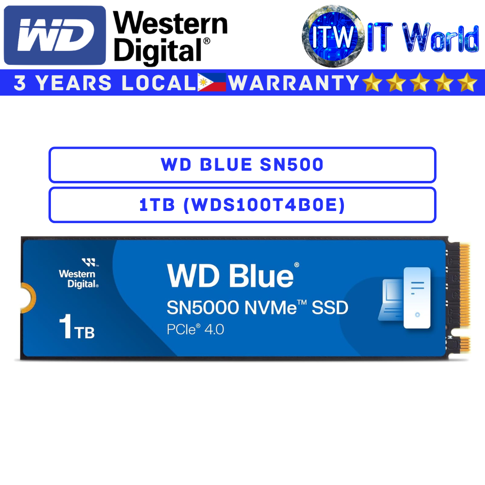 Itw | Western Digital 500GB/1TB M 2 NVMe SSD M2 NVMe SSD WD Blue SN500 NVMe M.2 2280 Internal ...