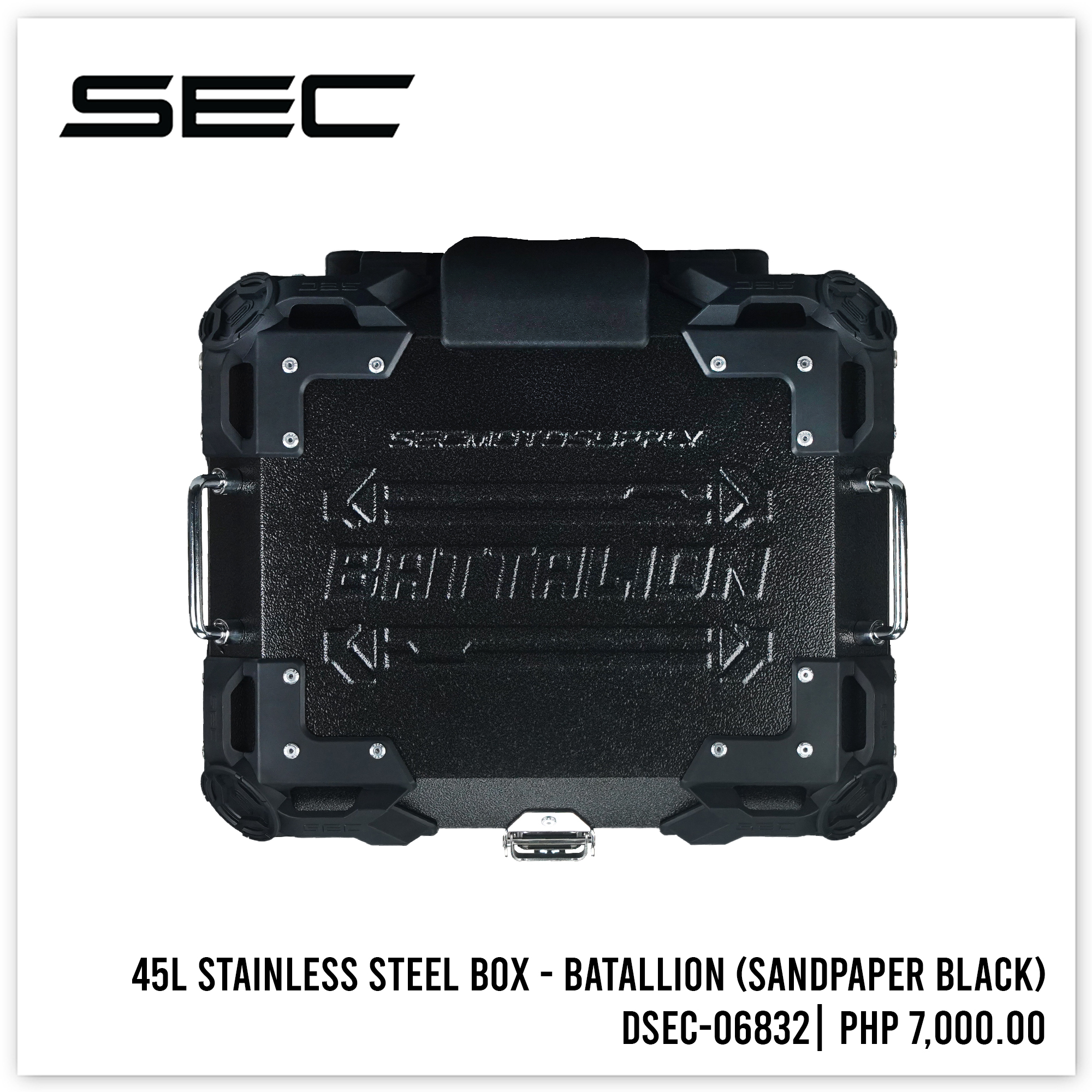 Sec Topbox 45 Liters Top Box for Motorcycle Stainless Steel Box ...