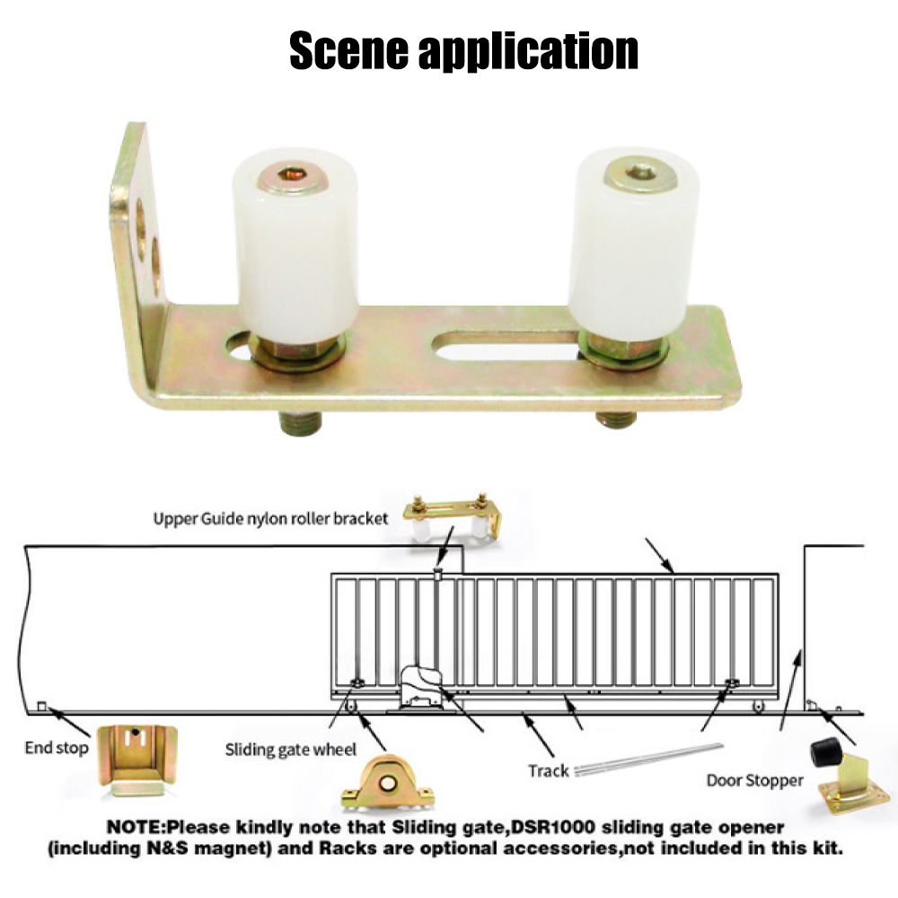 Sliding Gate Top Guide Nylon Rollers With L Bracket Set Sliding Door ...