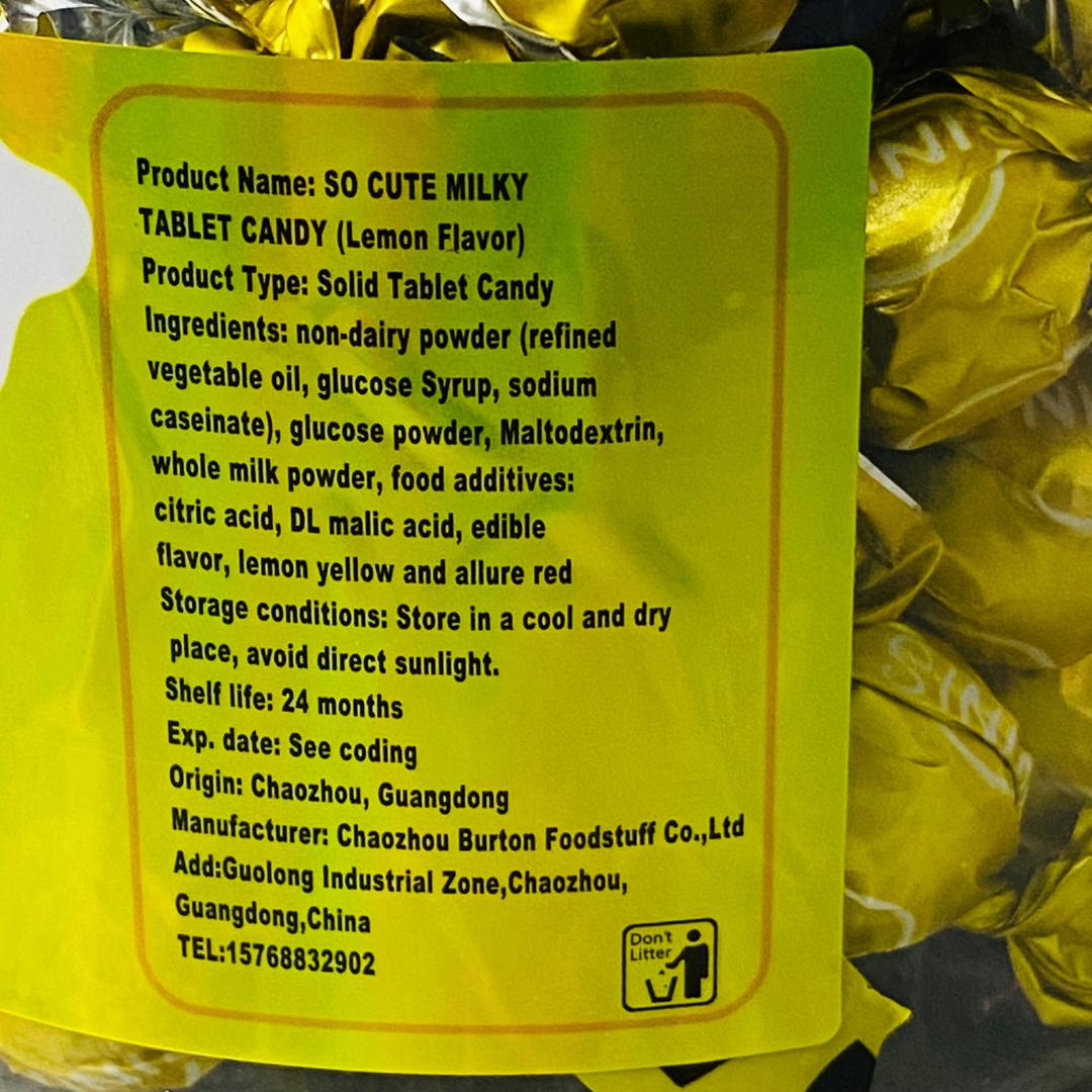 210g So Cute Milky Tablet Candy Strawberry/Lemon Creamy Taste Delicious ...