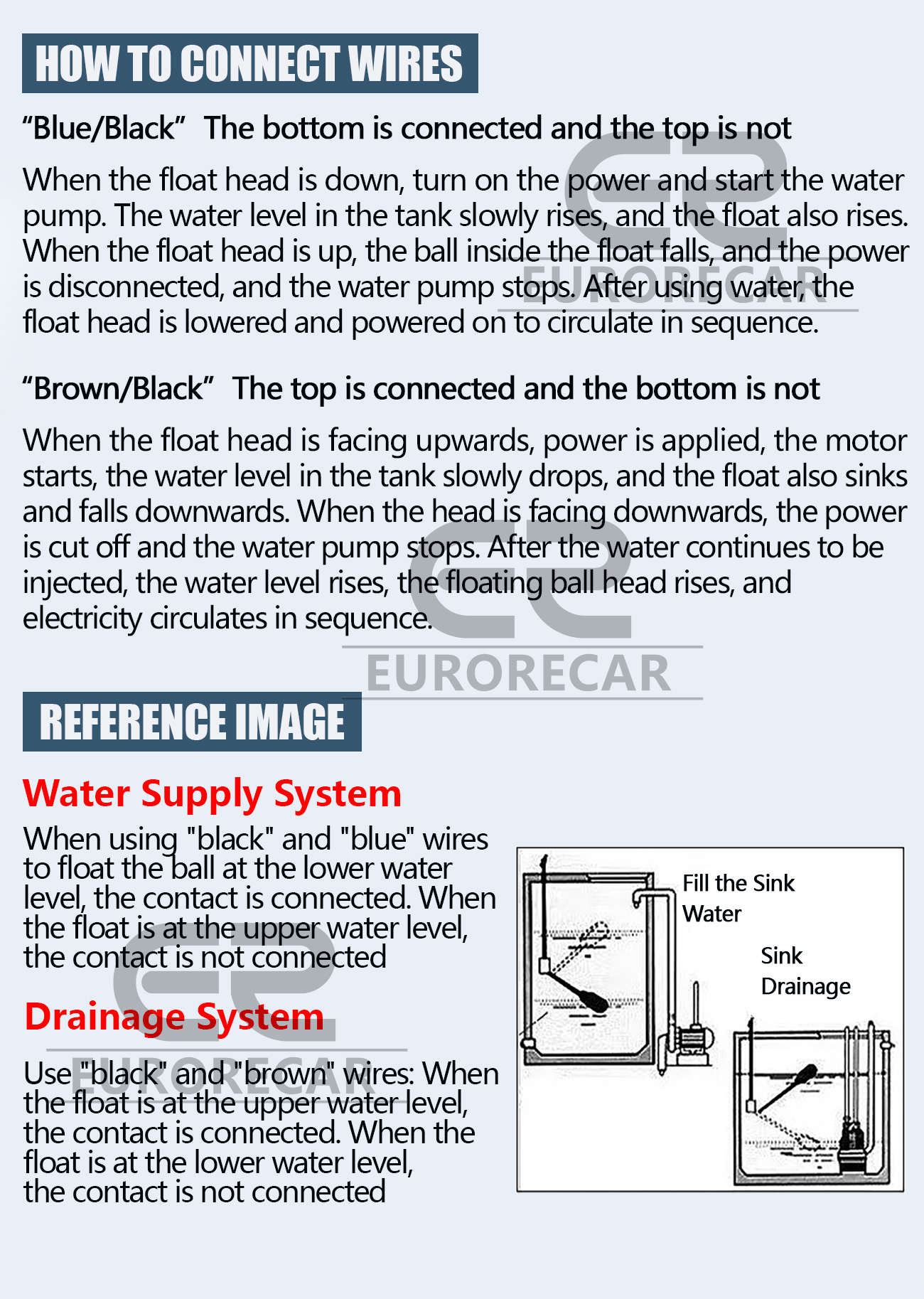 Float Level Control Switch Cable Liquid Fluid Water Level Controller ...