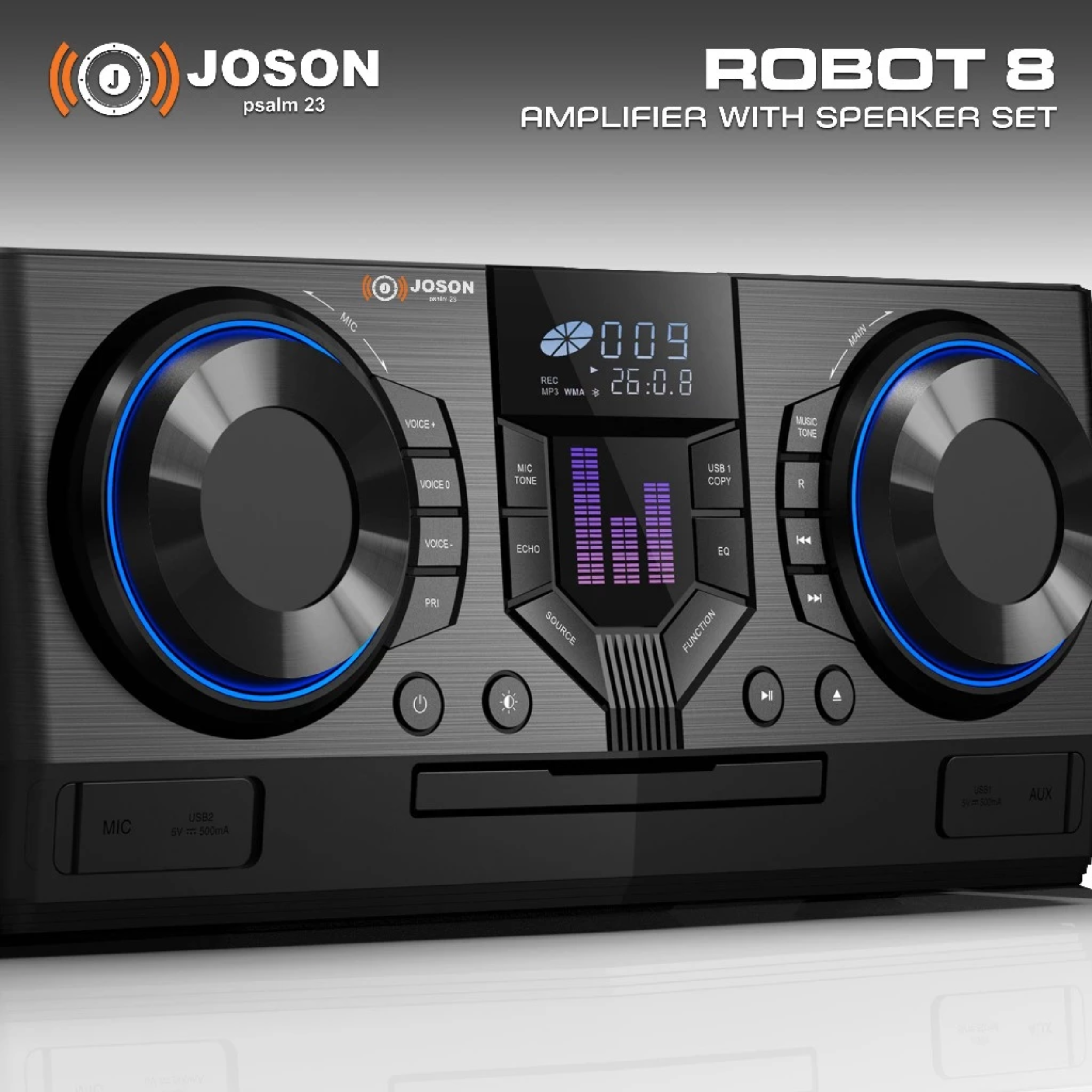 Joson ROBOT-8 Dual 8" Mini Hifi System Channel Sound Amplifier | Shopee ...