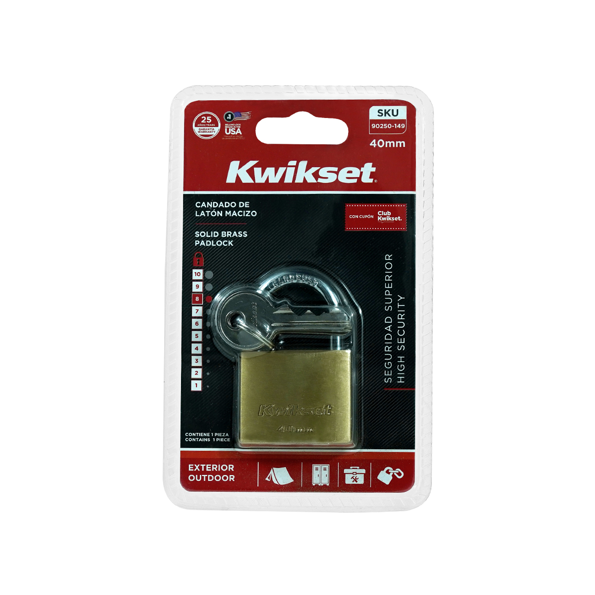 Kwikset 90250-149 Brass Padlock 40mm | Shopee Malaysia