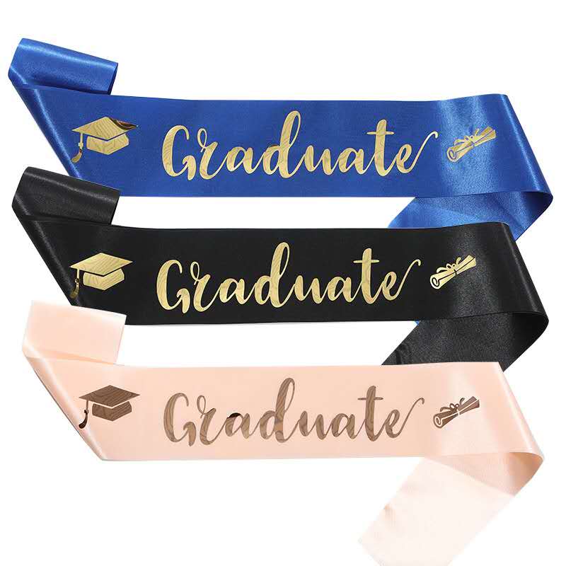 Graduation strap Gold stamping GRADUATED silk ceremonial Sashes ...
