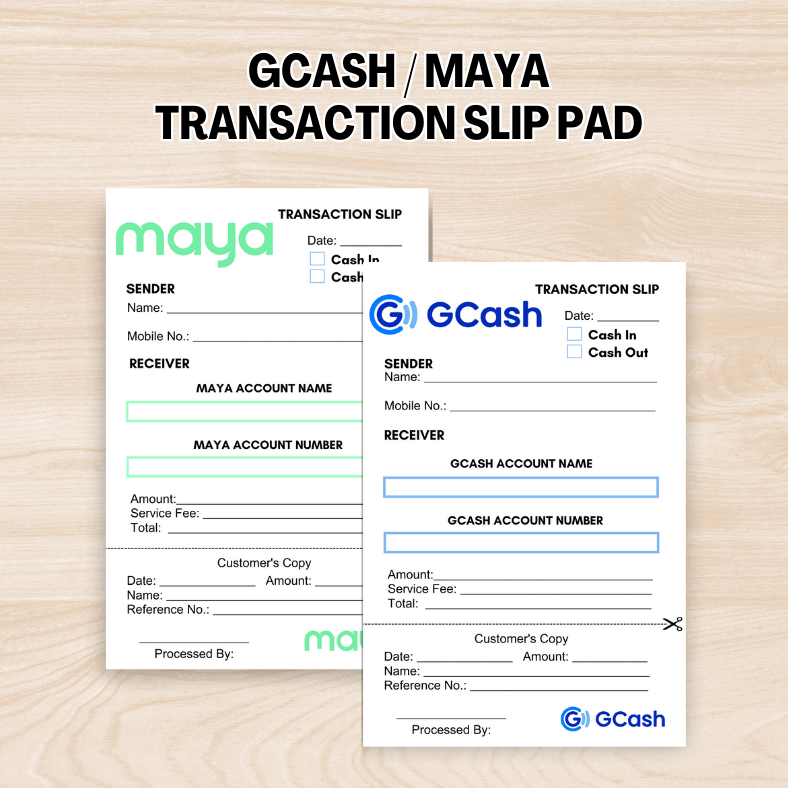 JM Creatink Gcash / Maya Transaction Slip Receipt Pad (50 Pages/80 ...