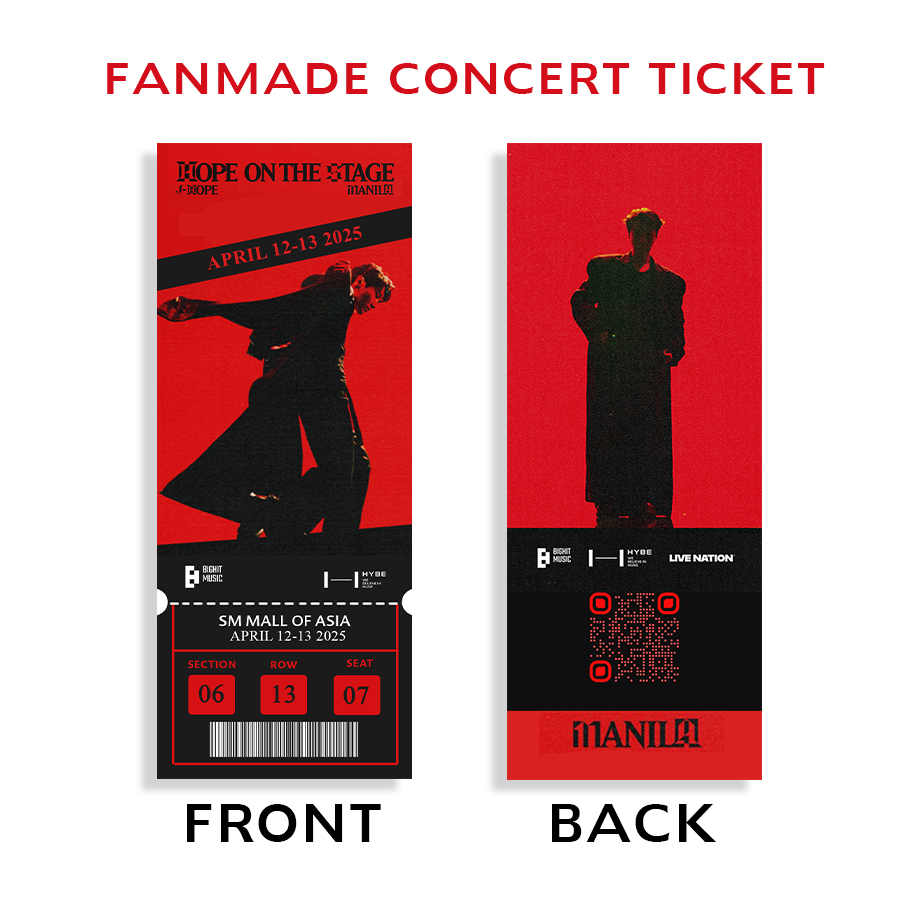 Jhope - Hope on the Stage Concert in Manila Fanmade Ticket, Pins ...