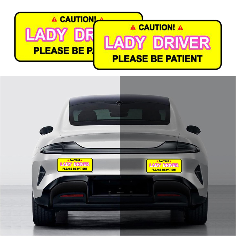 Lady Driver Sign Magnetic Reflective Novice Driver Stickers New Driver ...