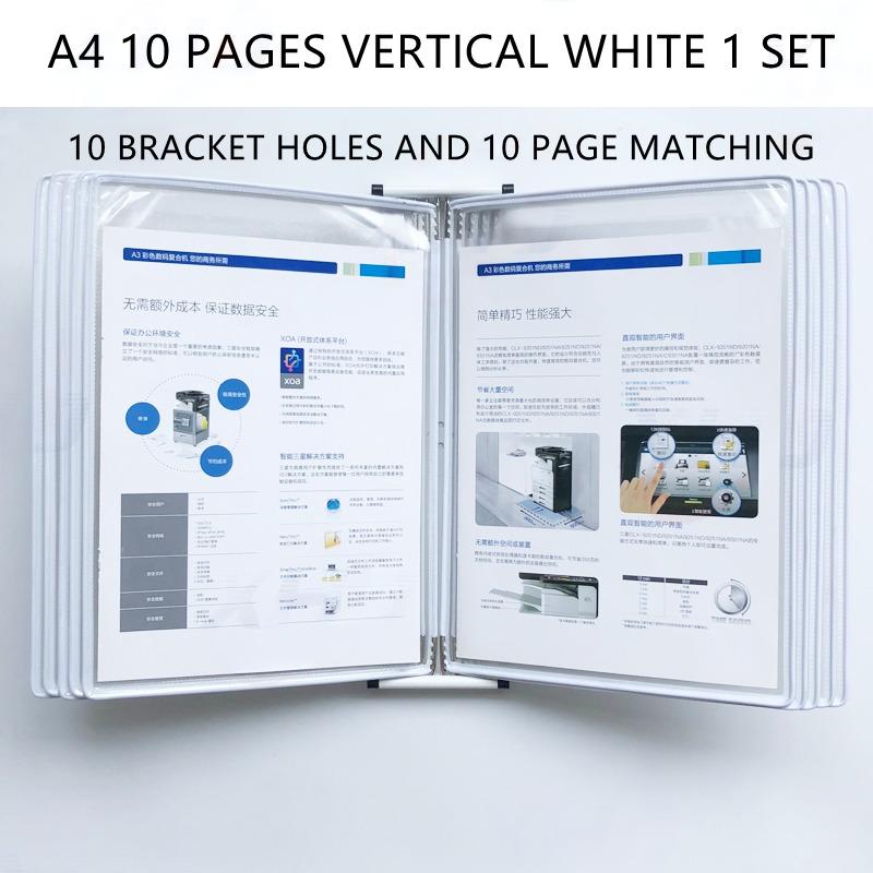 10 Pages Wall-Mounted File Rack A4 Standard Homework Guide Book Display ...