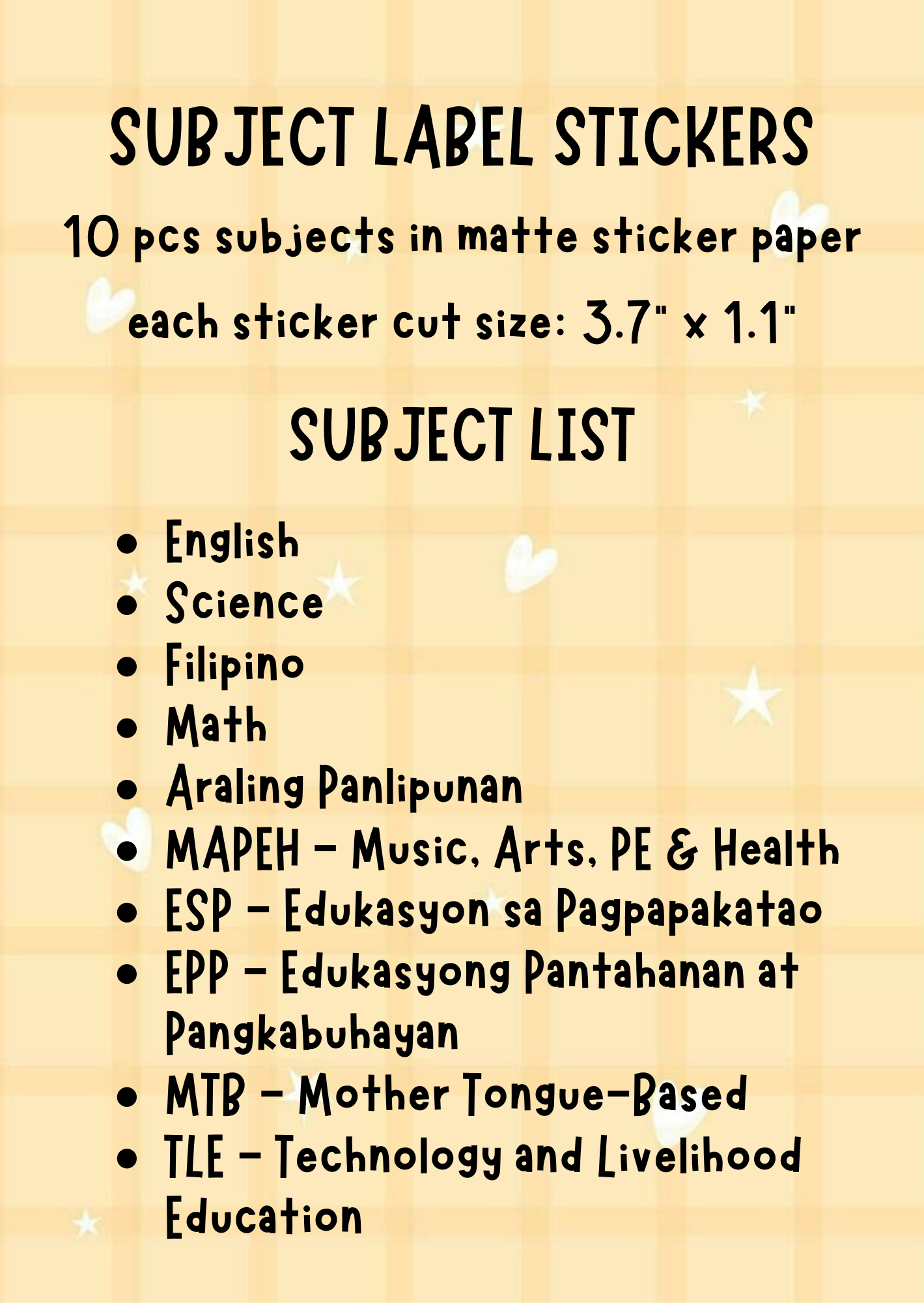 Subject Label Sticker - 10 pcs Grade 1 to Grade 10 | Shopee Malaysia