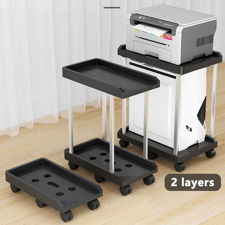 2 Layers CPU Stand Heavy Duty Holder Storage Base Rack Mobile Desktop ...